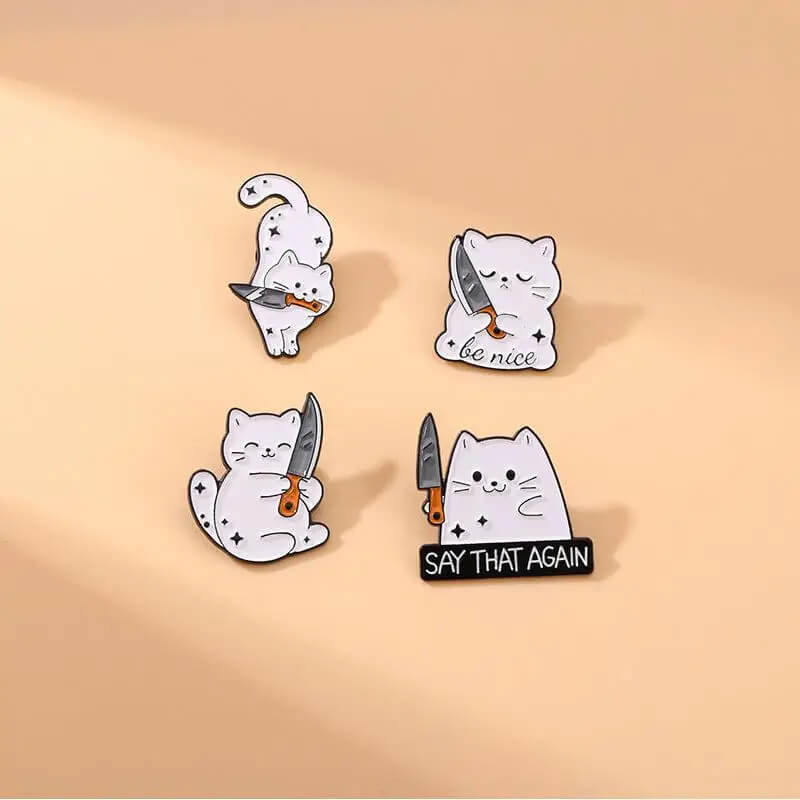 Killer Cute Cat Pin Set – Meoweirdo
