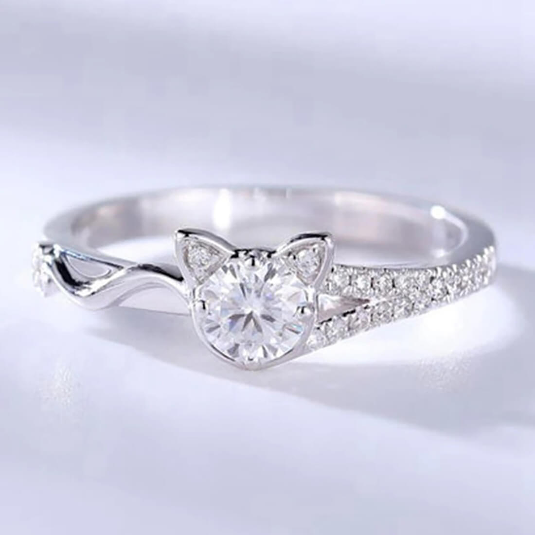 Sparkling Cat Face Ring – Meoweirdo